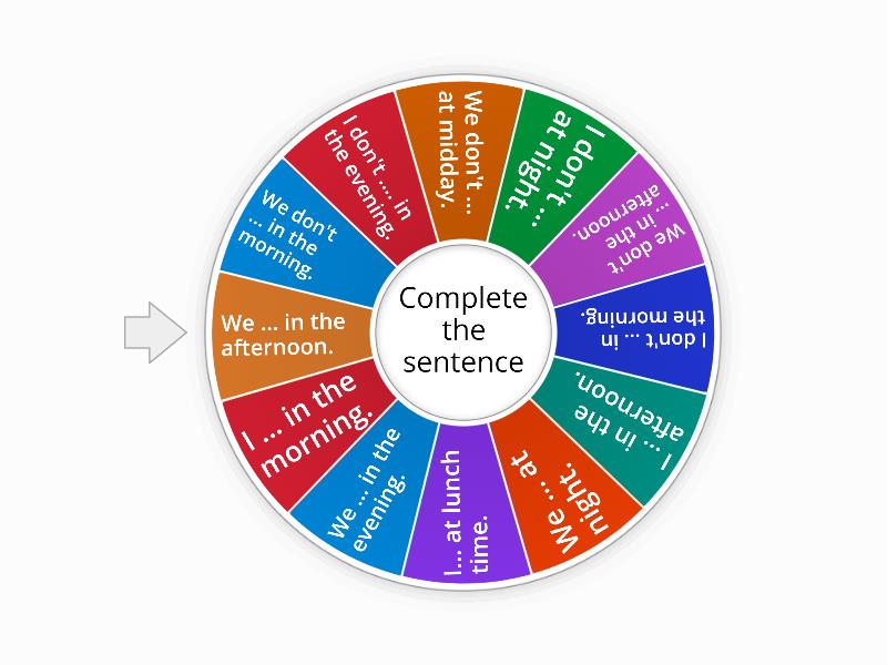 Daily routines - Spin the wheel
