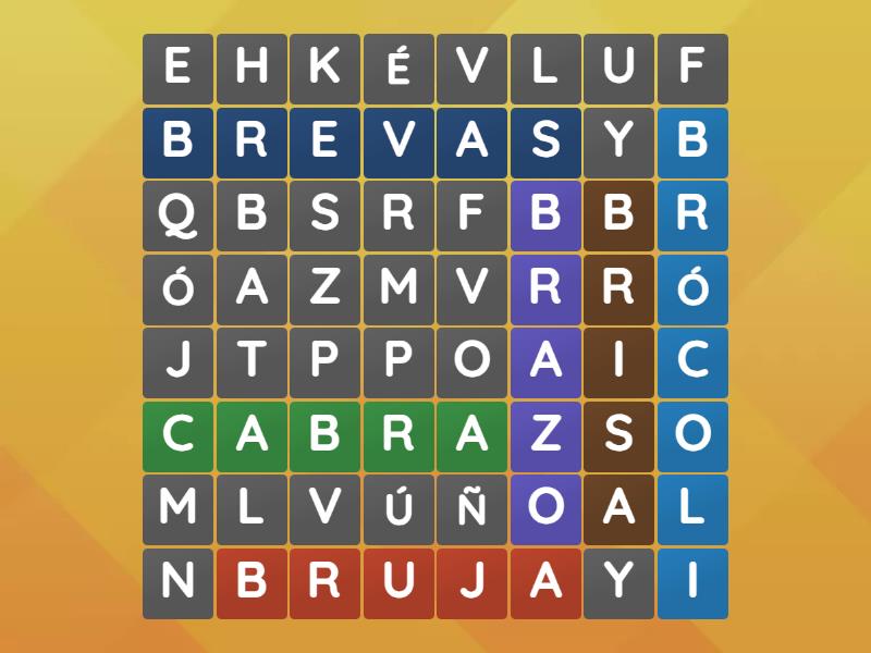 Palabras con br - Sopa de letras