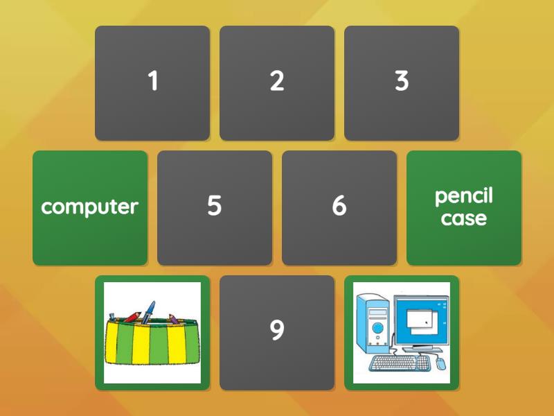 School objects - Matching pairs