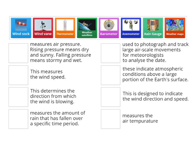 Weather instruments and their uses - Match up