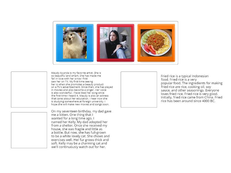 Descriptive Text - Match up