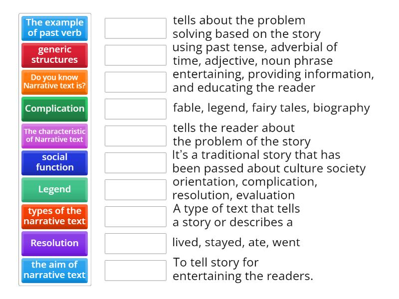 Narrative Competence Test - Match up