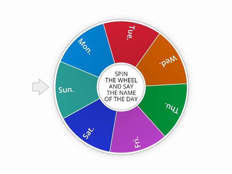Days of the Week - Spin the wheel