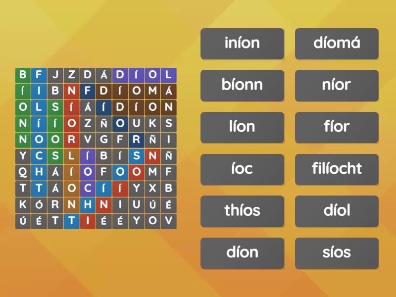 S3: 'ío' - Wordsearch