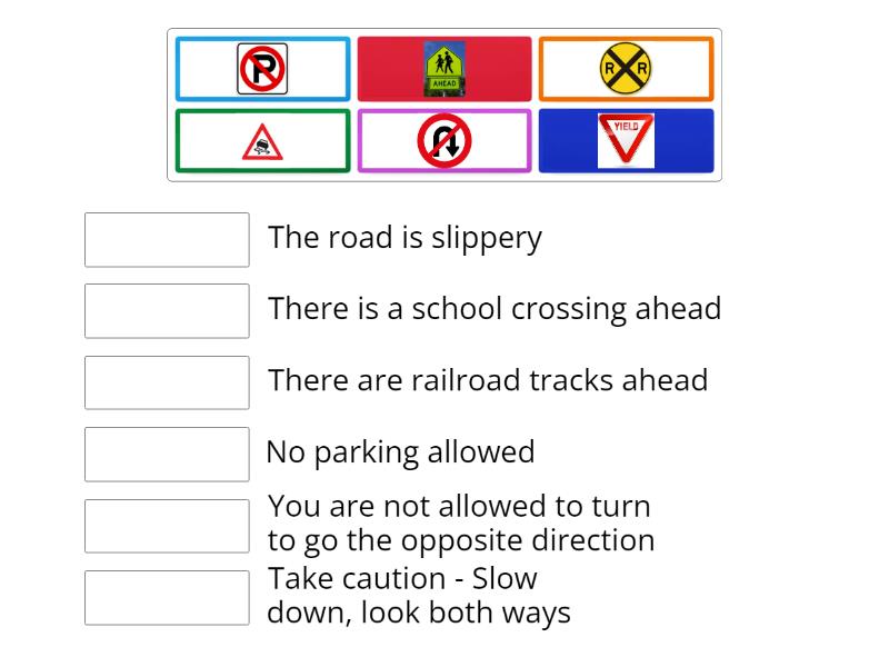 Rm 208 Road Signs - Match up
