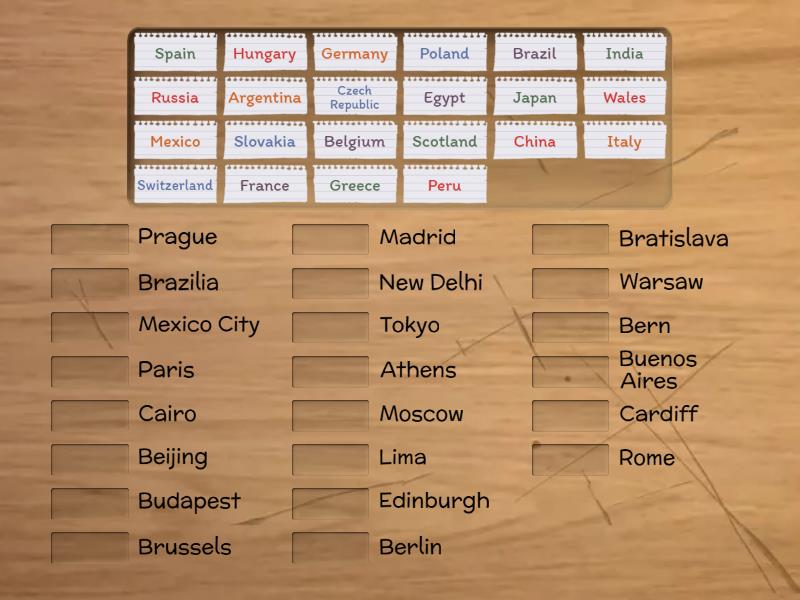 Capital cities - Match up