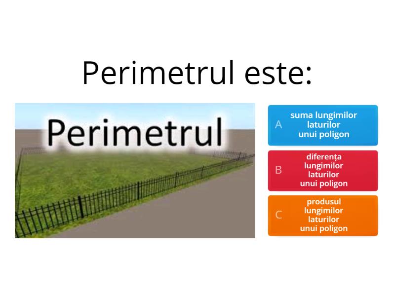 Perimetrul - aplicații (clasa a IV-a) - Chestionar