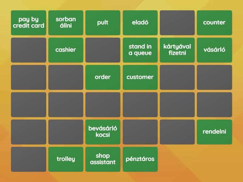 Shopping memory part 1 - Matching pairs