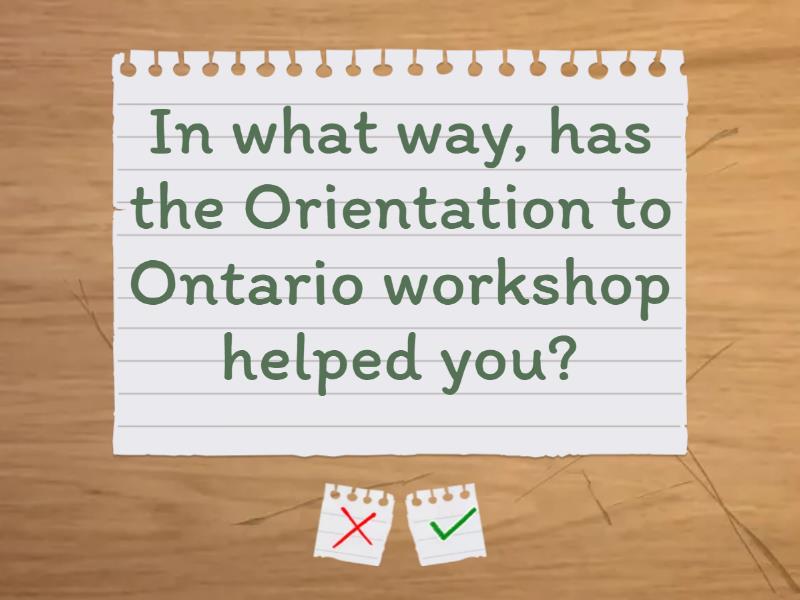 Orientation to Ontario - Flash cards