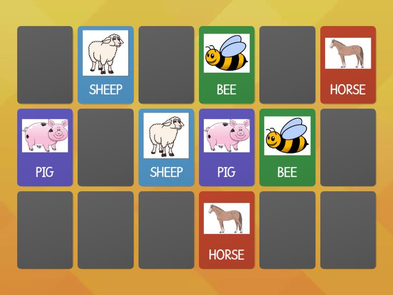 ANIMALS MEMORY - Matching pairs