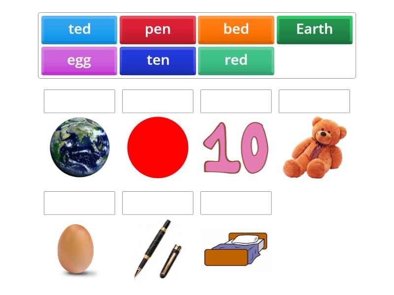 WRITING LETTER E WORDS - Match up