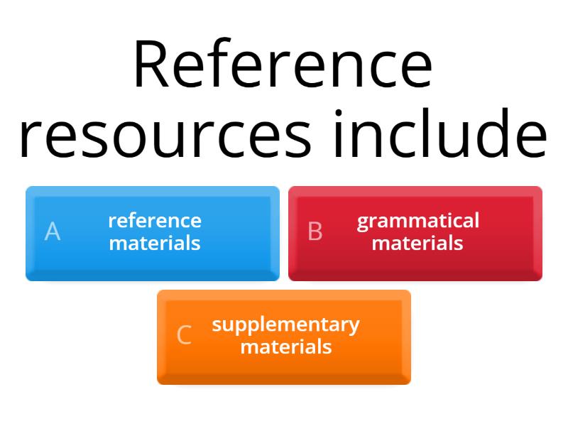 Reference resources ;TKT module 2 - Quiz