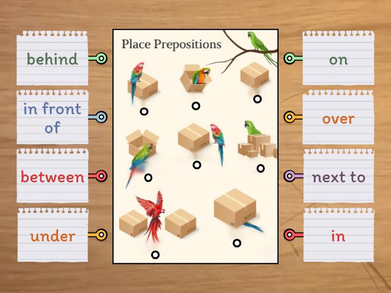 Prepositions of place - Labelled diagram