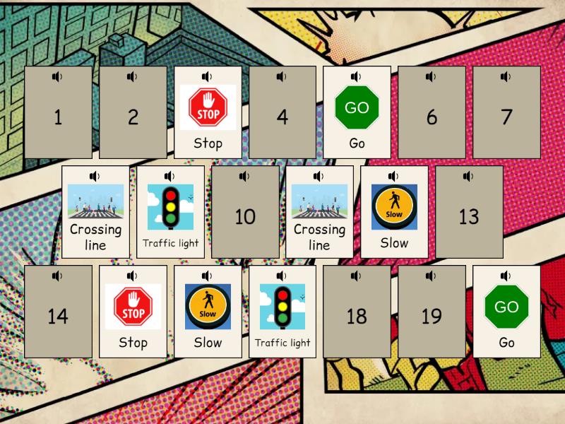 Memory Traffic signs game - Matching pairs