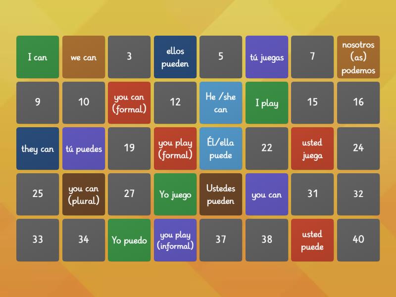 Realidades 1, verbs chapter 4B (exercise two) - Matching pairs