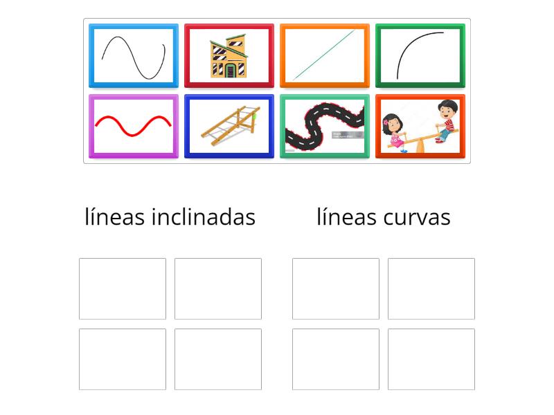 Líneas inclinadas y curvas - Ordenar por grupo