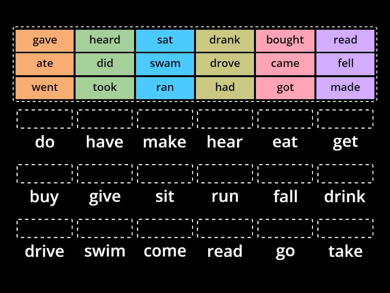 Irregular verbs Fly High - Match up
