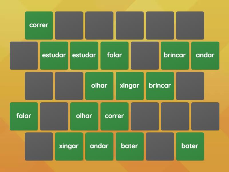 Jogo Da Memória Com Verbos - Matching pairs
