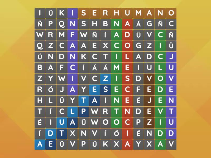 Ciclo de la vida del Ser Humano - Sopa de letras