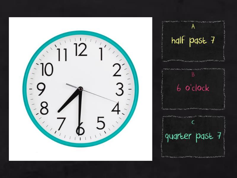 o'clock / half past / quarter past /quarter to - Quiz