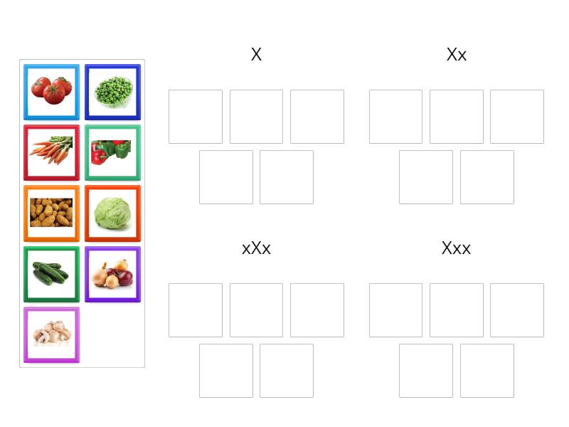 CEPBA - Vegetables - Syllables & Stress - Group sort