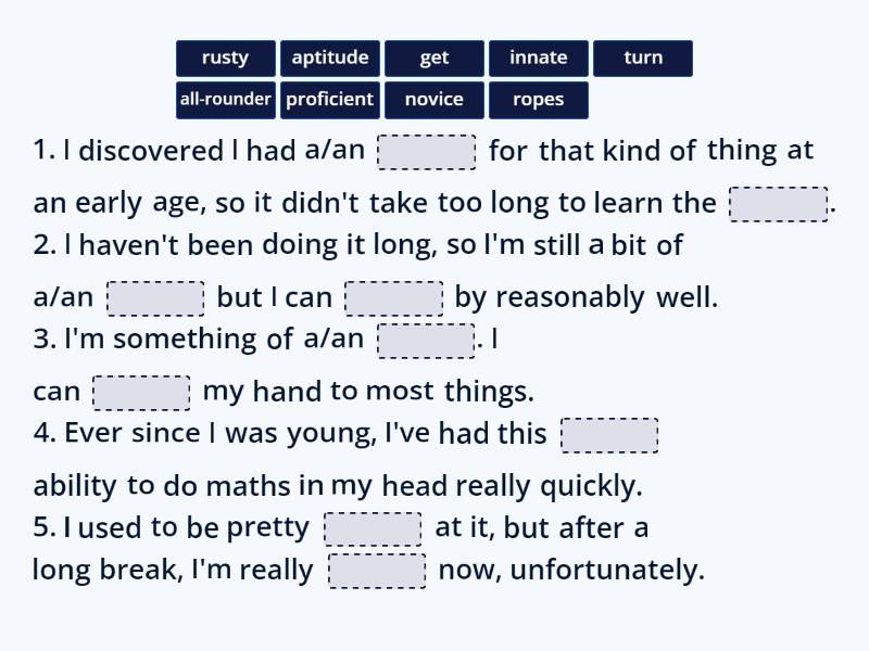 Roadmap C1 U7 Rev Abilities - Complete the sentence