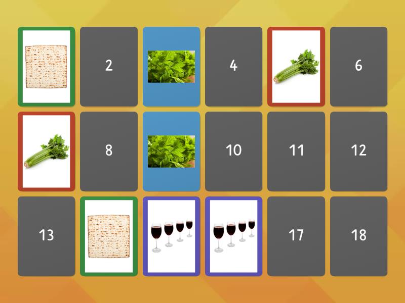 Passover Matching Game - Matching pairs