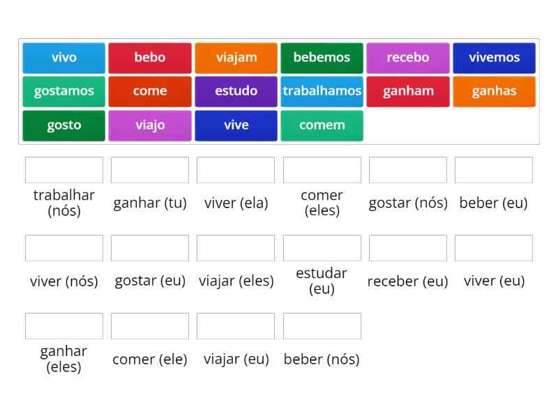 Verbos Regulares no Presente do Indicativo - Match up