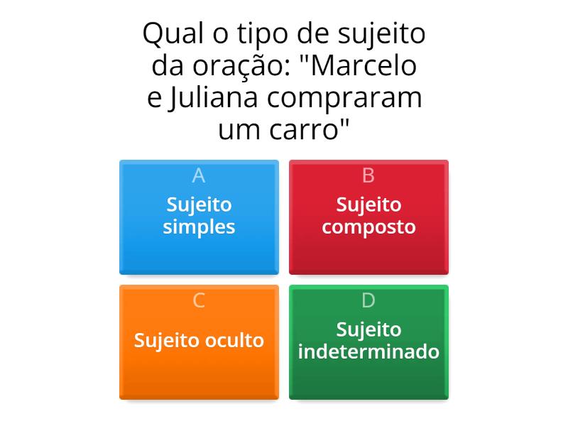 Tipos de Sujeito - Quiz