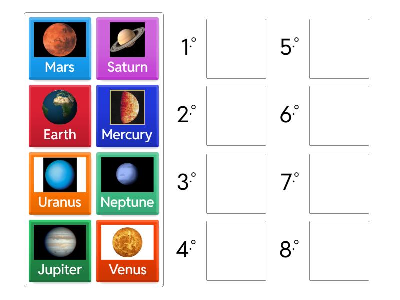 Order the planets - Rank order