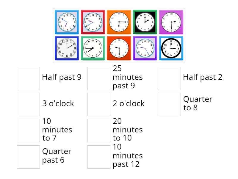 Telling the time - Match up