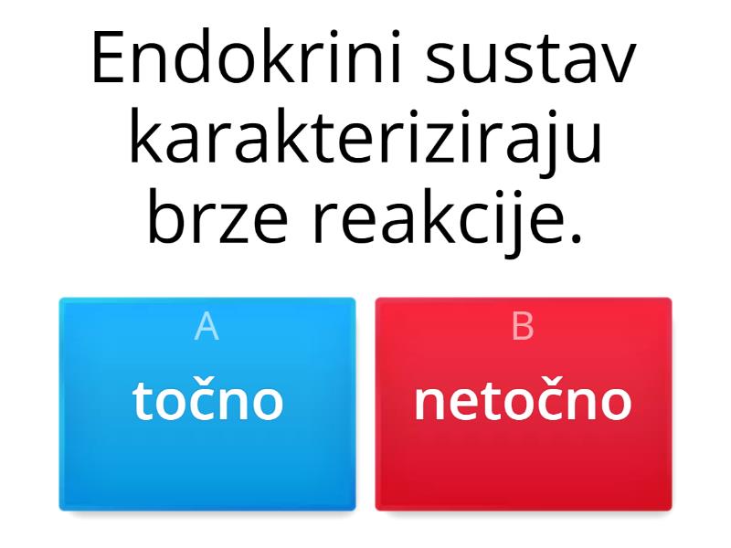 Endokrini sustav i hormoni - Kviz