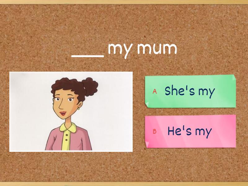 BH1 unit 6 - My family (she's my/he's my) part 1 - Cuestionario