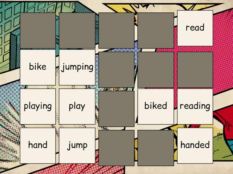 Baseword/Suffix Ending Match Up - Matching pairs