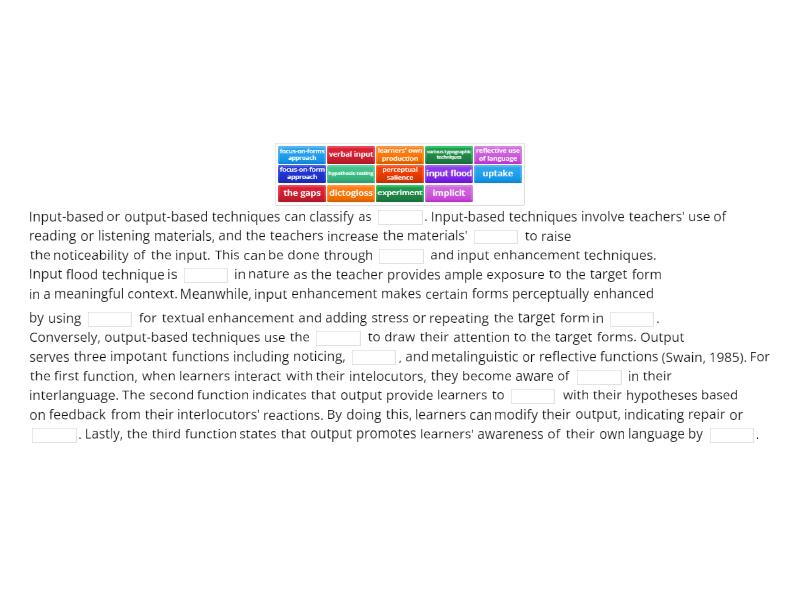 Review: Input-based and output-based techniques - Complete the sentence