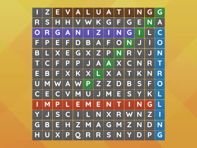 Management Processes - Sopa de letras