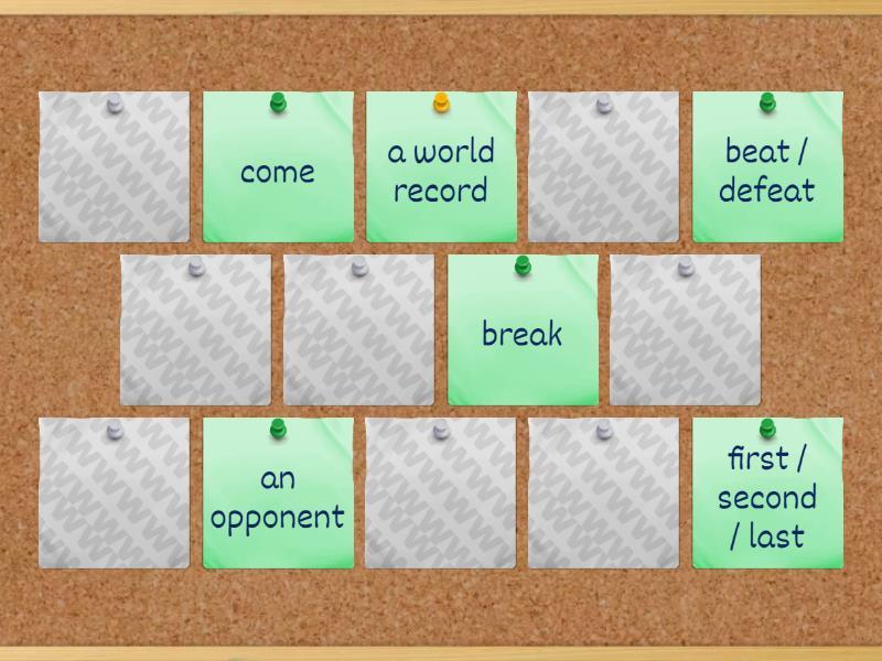 Focus 3 Unit 2.1 Collocations - Matching pairs