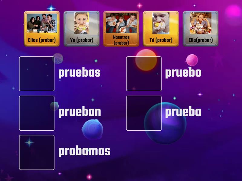 5-4 Verbos Irregulares en el presente (probar) - Match up