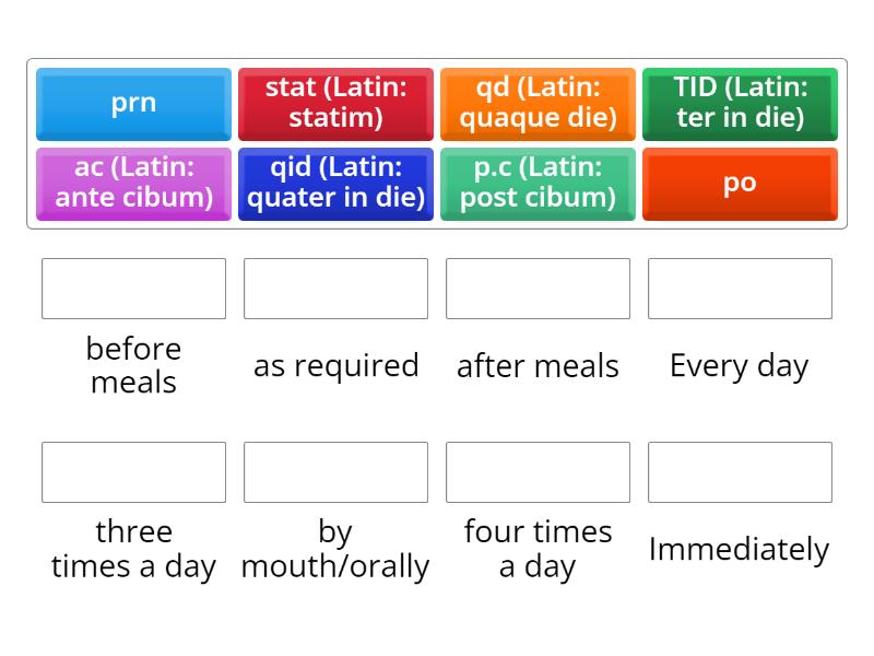 med abbr. - Match up