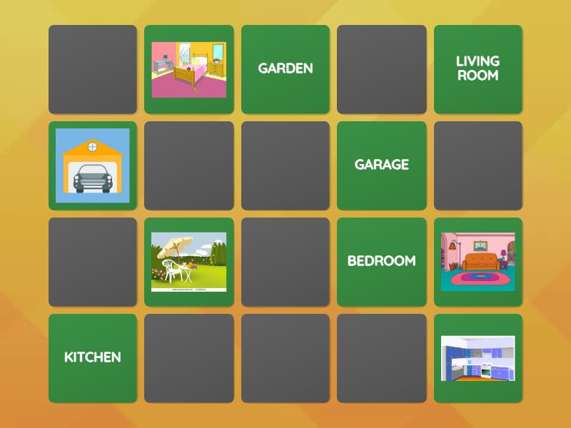 MEMORY GAME - PARTS OF THE HOUSE - Parejas