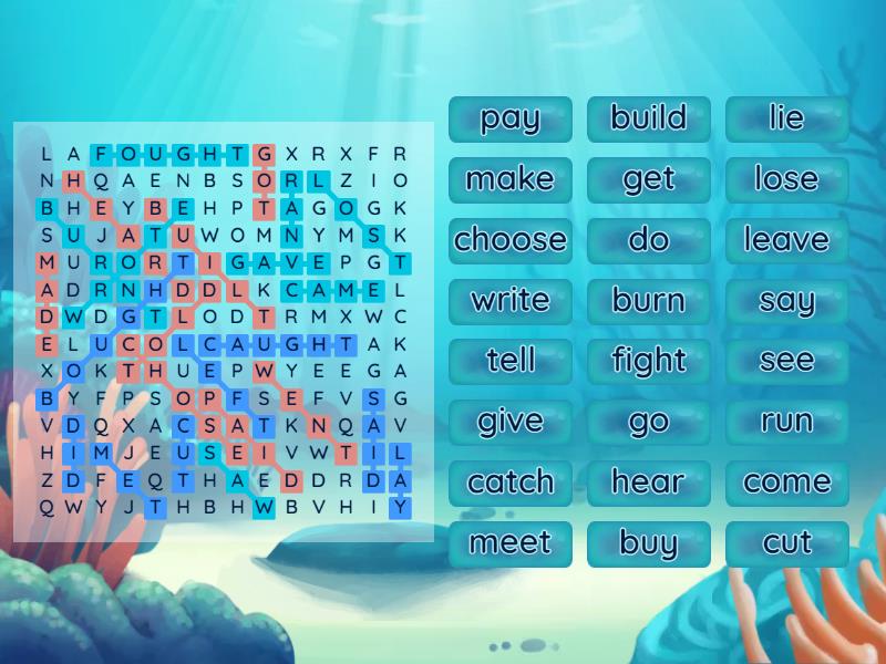 Irregular verbs - past simple - Sopa de letras
