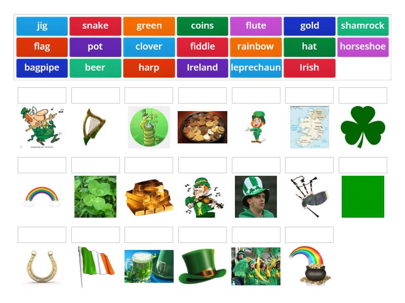 St Patricks Day - vocabulary - Match up
