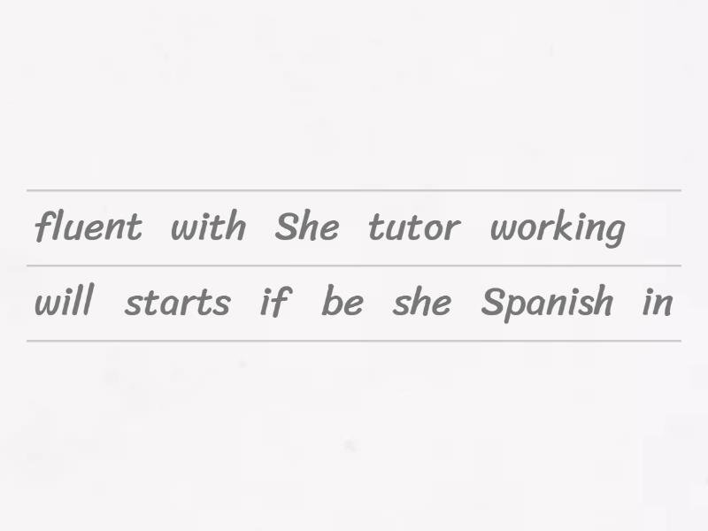 First Conditional Reordenar