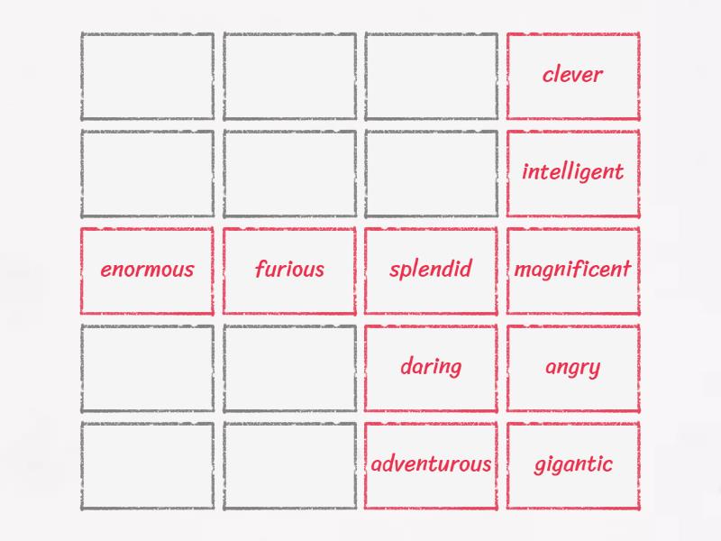 Memory Synonyms practice - Matching pairs