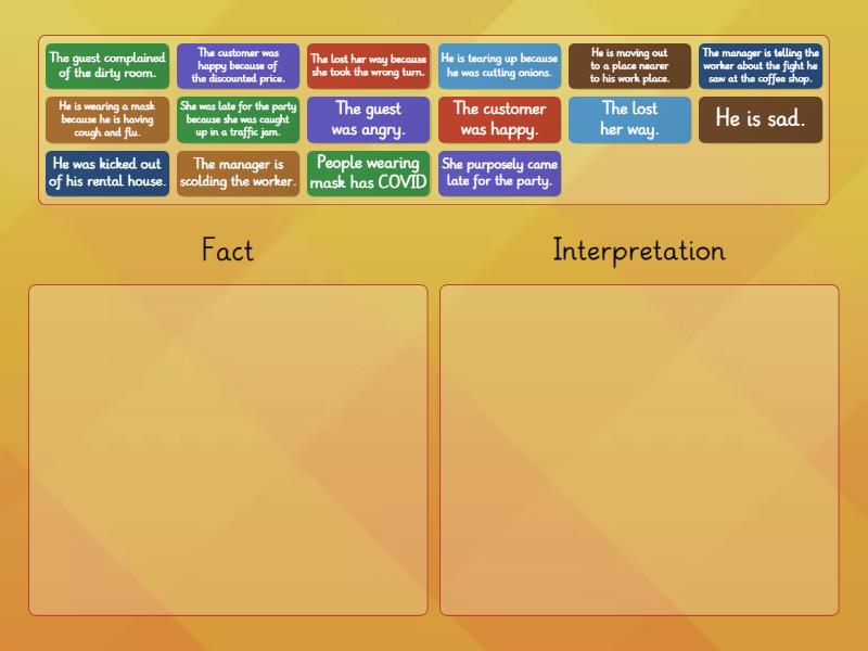 Lesson 8 Fact vs Interpretation - Categorize