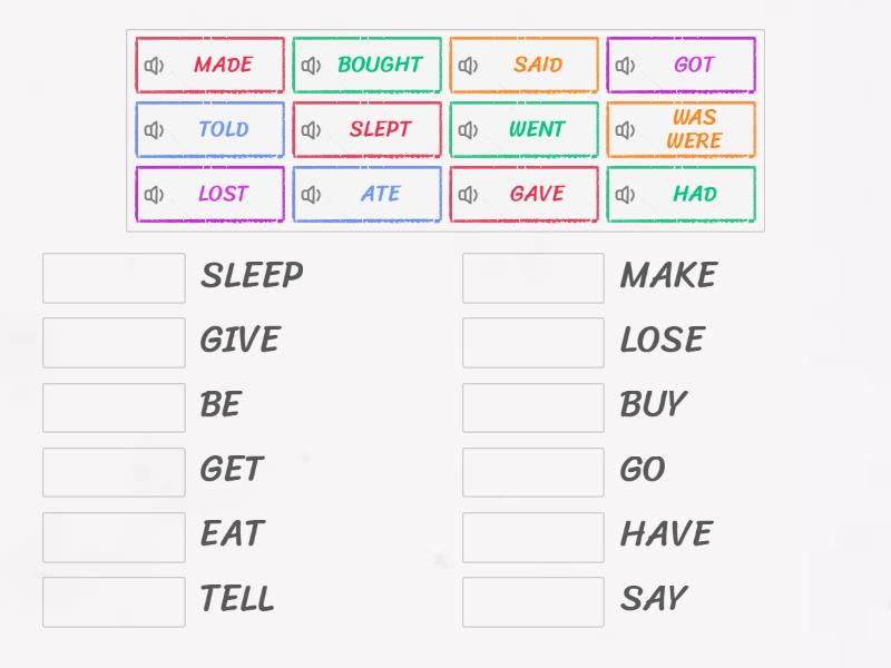 PAST SIMPLE VERBS - Match up
