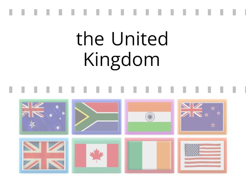 Flags of English-speaking countries - Find the match