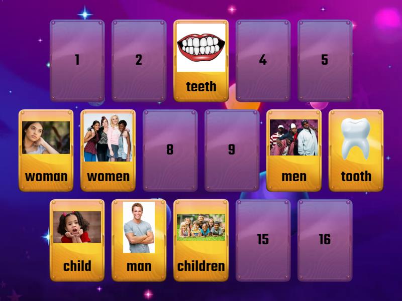 Spotlight 3 Modules 5 Unit 9b Plural forms - memory - Matching pairs