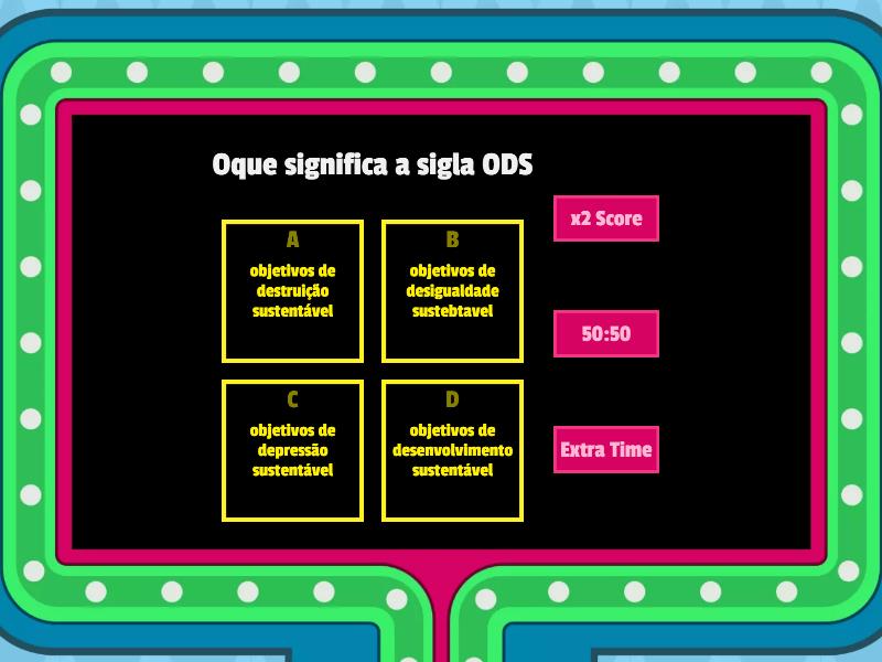 game show sobre os ODS - Gameshow quiz