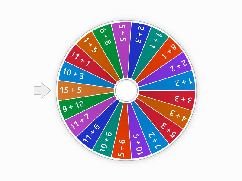 Bingo de sumas - Spin the wheel